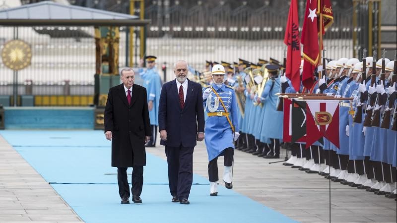Cumhurbaşkanı Erdoğan, Arnavutluk Başbakanı Rama'yı resmi törenle karşıladı